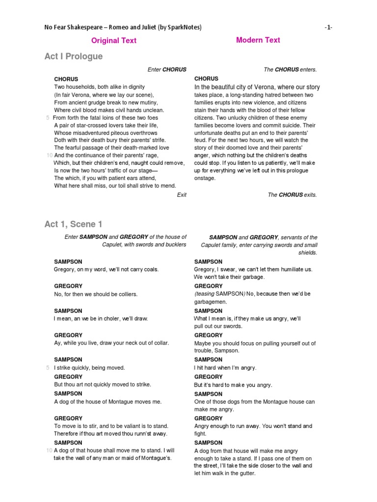 romeo_and_juliet_adapted_no_fear_version | PDF | Characters In Romeo ...