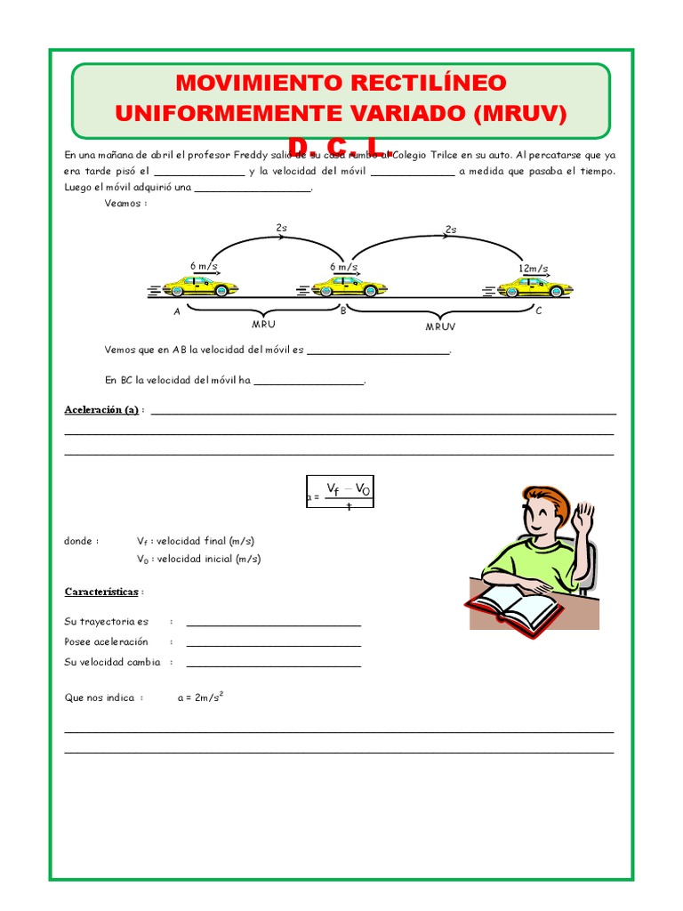 Movimiento Rectilíneo Uniformemente Variado (Mruv) : Aceleración (A) | PDF | Aceleración | Cantidad