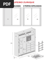 Guarda Roupa Casal 6 Portas Bater 2 Gavetas Panama Moval Roupeiro ...