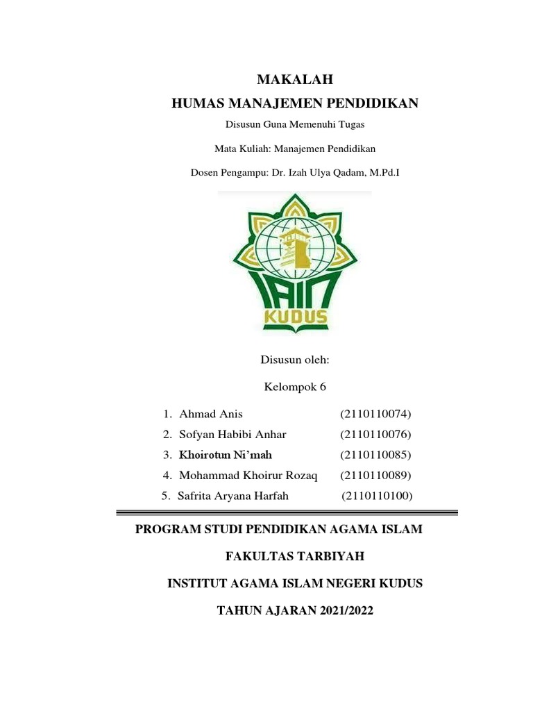 (Kel 6) Humas Manajemen Pendidikan | PDF