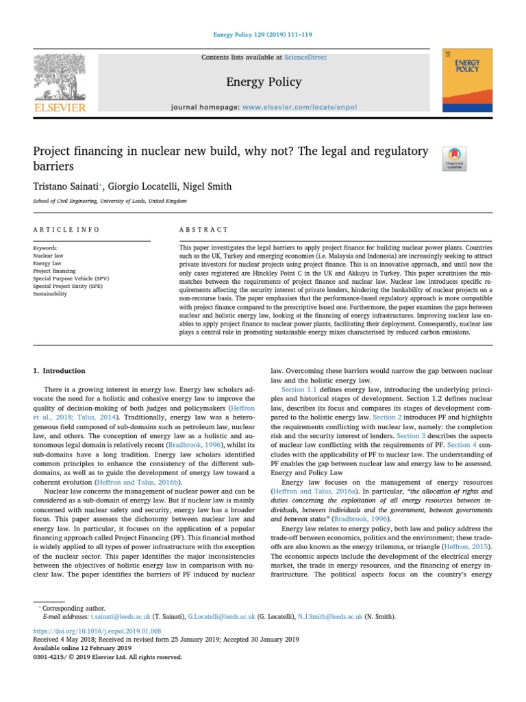 Energy Policy: Sciencedirect | PDF | Security Interest | Nuclear Power