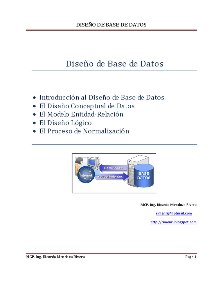 Diseno de Base de Datos | PDF | Base de datos relacional | Gestión de tecnología de la información
