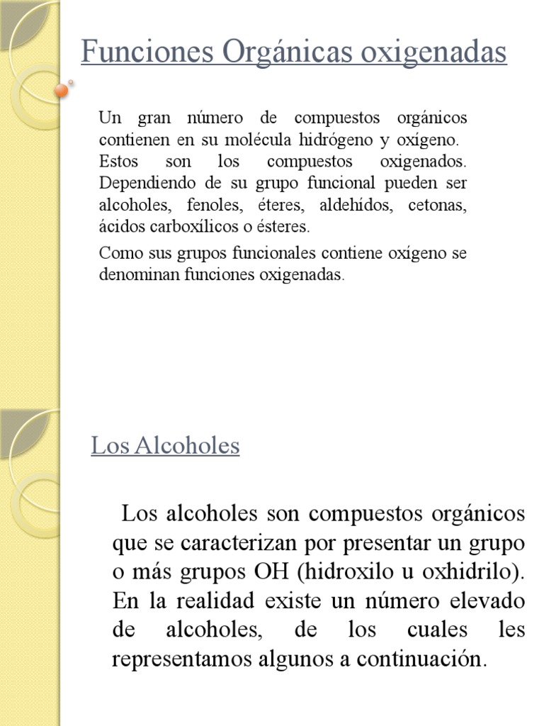 Funciones Orgánicas Oxigenadas 2 | PDF