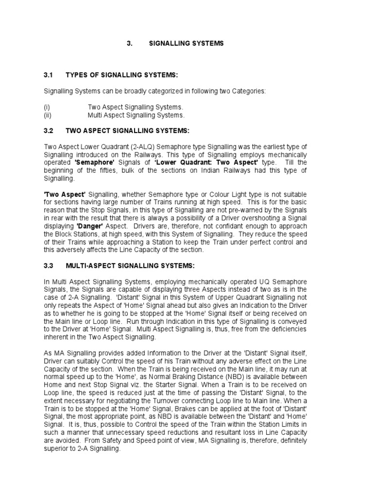 Types of Railway Signalling Systems | PDF | Rail Infrastructure | Rail ...