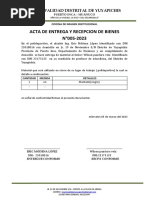 Acta de Entrega y Recepcion de Bienes - 2 | PDF