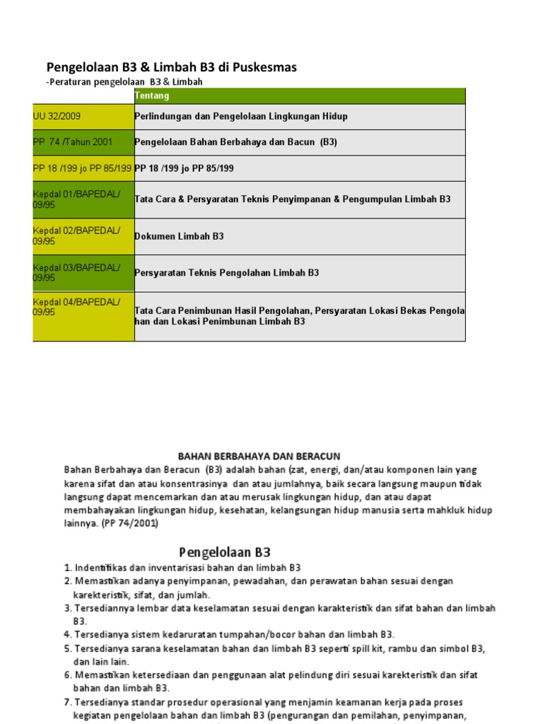 Pengelolaan B3 | PDF | Sains & Matematika
