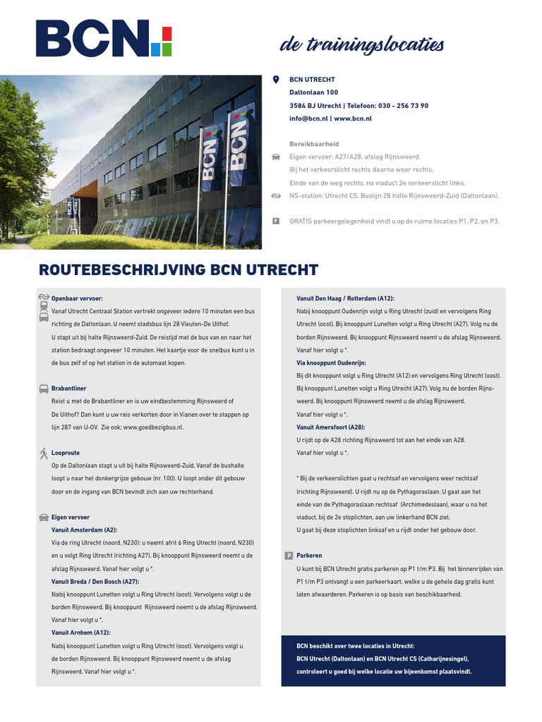 BCN Routebeschrijving Utrecht | PDF
