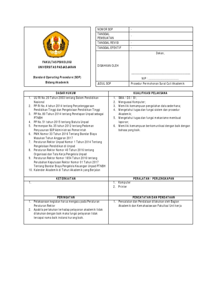 Tugas 1 - Prosedur Permohonan Surat Cuti Mahasiswa Unpad | PDF