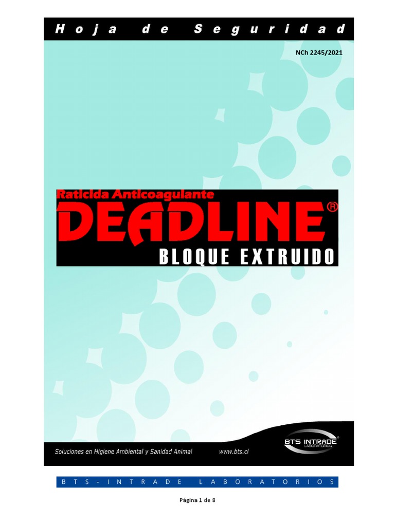 Deadline Bloque Extruido Fecha de Versión: 31/03/2022 Versión: 05 | Descargar gratis PDF | Agua ...