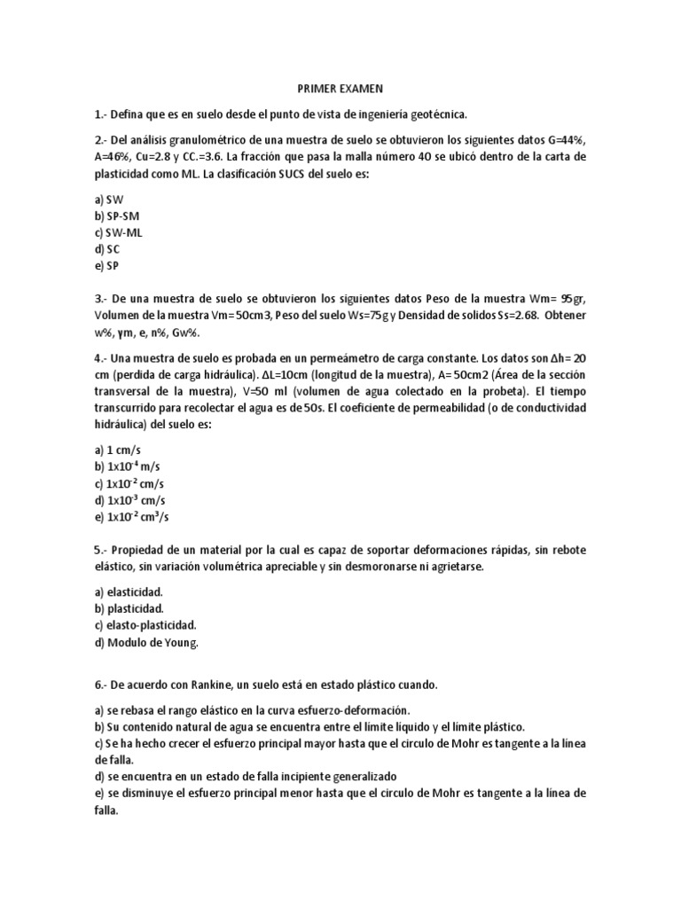 PRIMER EXAMEN Metodos Numericos | PDF | Presión | Elasticidad (Física)