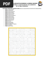 Sopa de Letras: Tabla Periódica | PDF | Elementos químicos | Tabla ...
