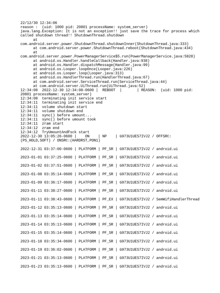 Power Off Reset Reason | Download Free PDF | Java (Programming Language) | Computing Platforms