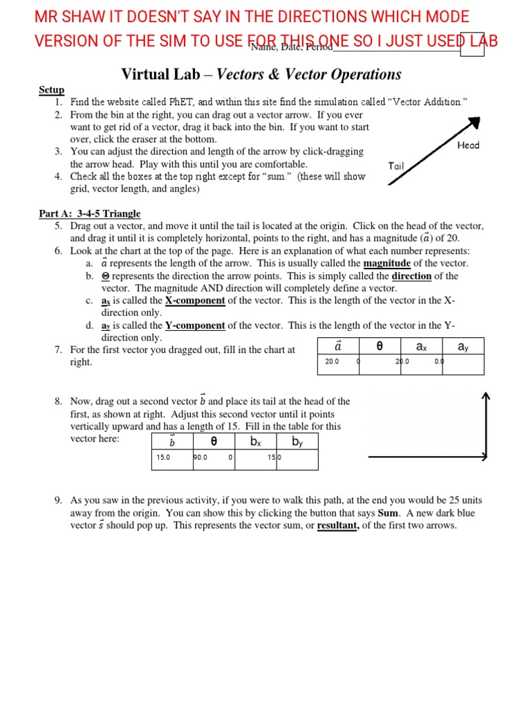 Kami Export - Ryan Kirk - Lab - Vectors - PhET - Applet - 1 (1) .Docx - Kami | PDF | Euclidean ...