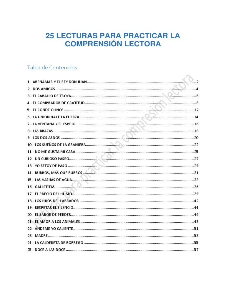 Lecturas Con Preguntas EJERCICIO 5 PRUEBA LEER | PDF | Burro