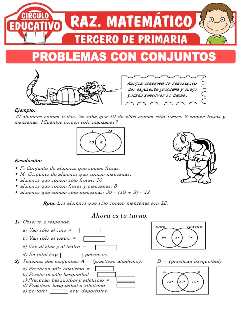 Problemas Con Conjuntos para Tercero de Primaria | PDF