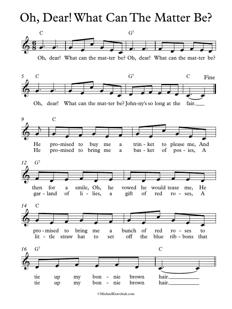 Oh Dear What Can The Matter Be | PDF