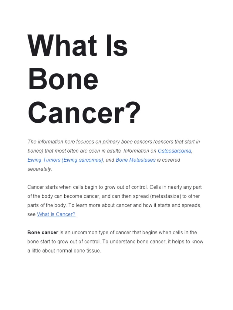 Bone Cancer | PDF | Bone | Sarcoma