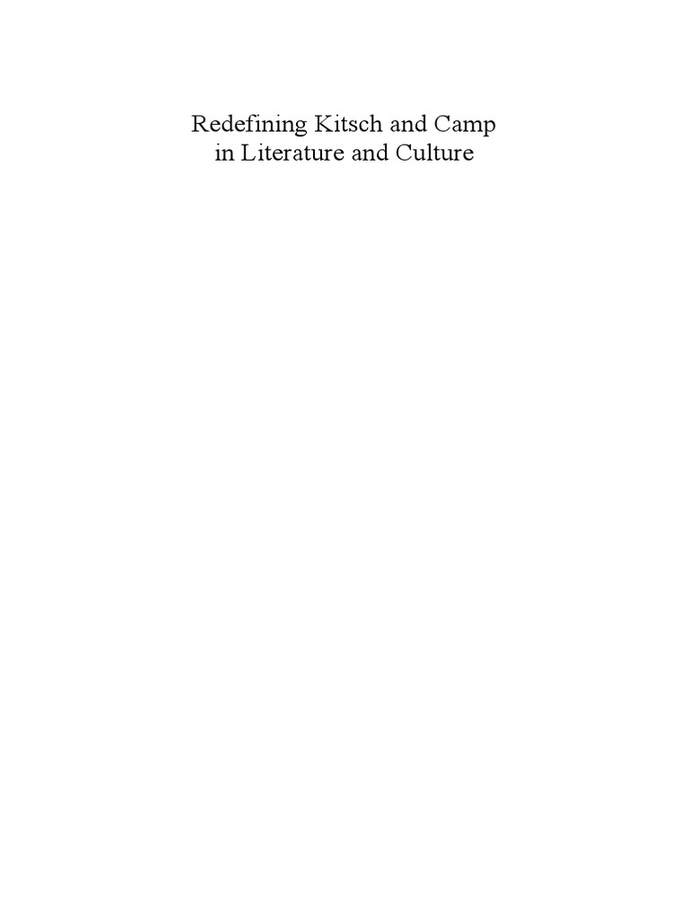 Redefining Kitsch and Camp in Literature and Culture | PDF | Aesthetics