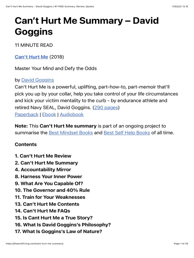 Cant Hurt Me PDF Summary | PDF