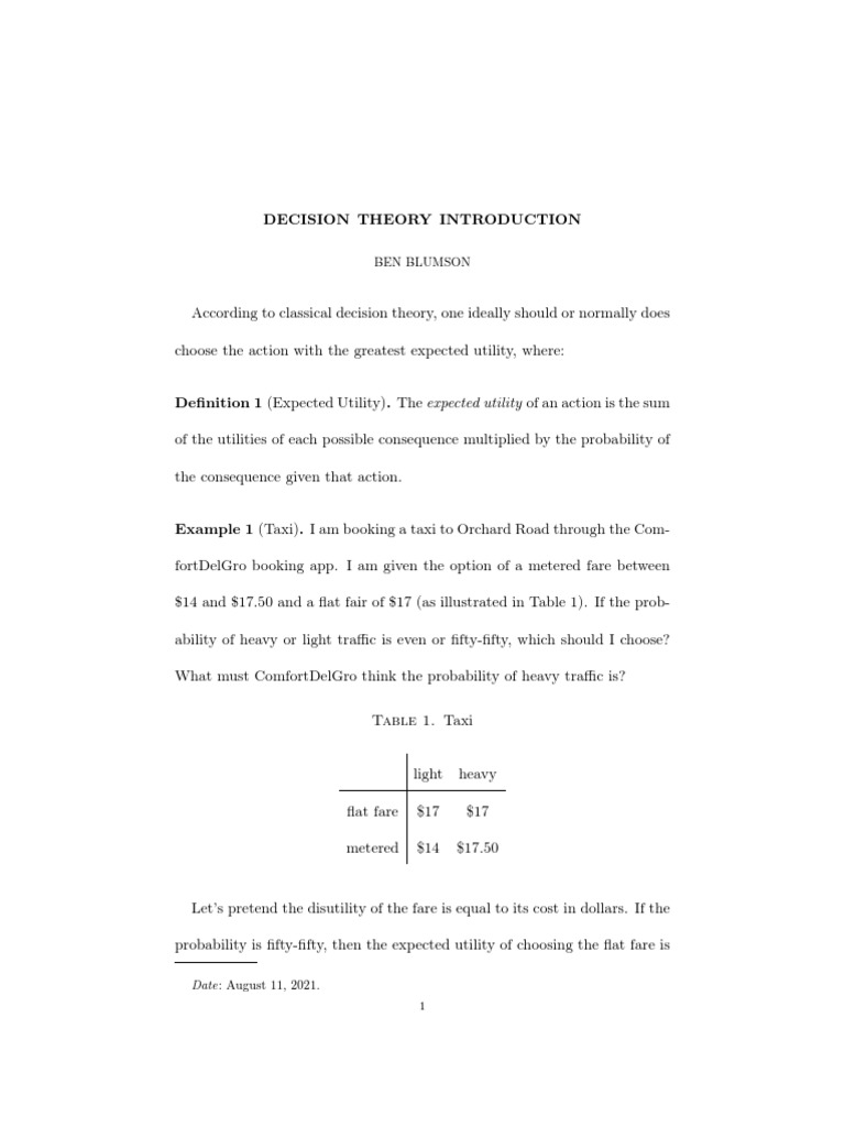 Lt1 Introduction | PDF | Utility | Decision Theory