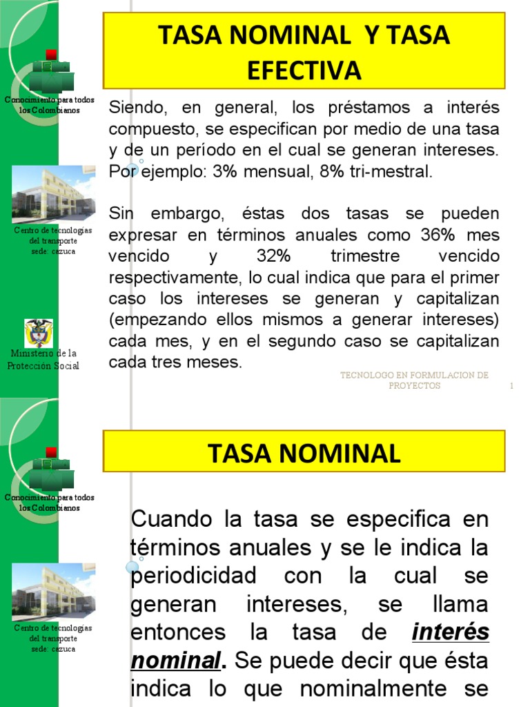 Tasas Nominales y Efectivas | PDF | Interés | Producto Interno Bruto