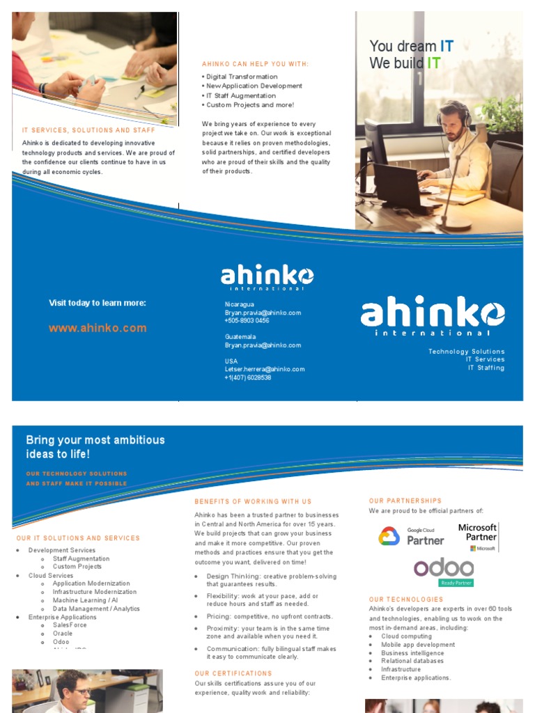 Ahinko - Tri-Fold Brochure-English | PDF | Computing | Information Technology