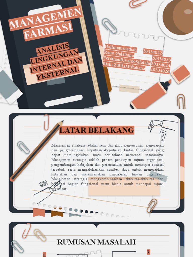 Kelompok 6 - PPT Analisis Lingkungan Internal Dan Eksternal - Manajemen Farmasi K | PDF