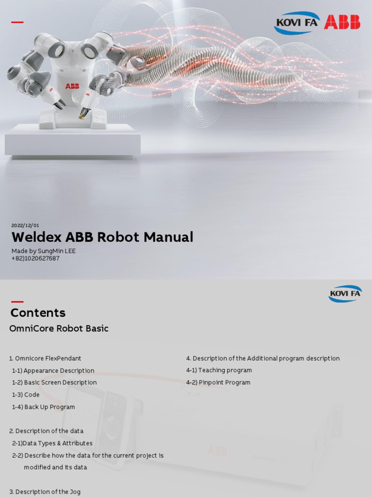 Weldex Abb Robot Manual: Made by Sungmin Lee +82) 1020627687 | PDF ...