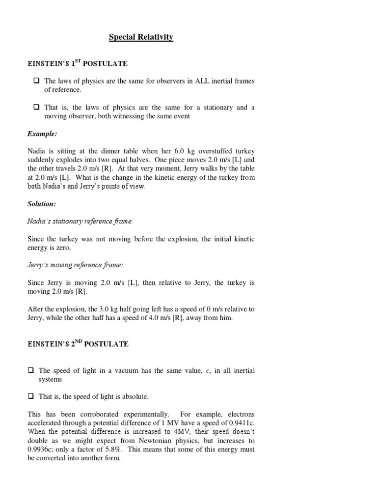 222 Special Relativity | PDF