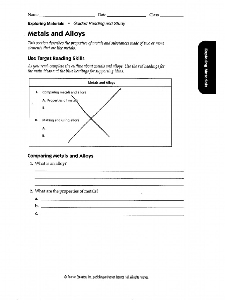 Metals and Alloys Worksheet | PDF