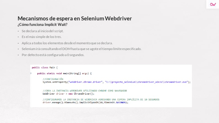 Mecanismos de espera en Selenium Webdriver | PDF
