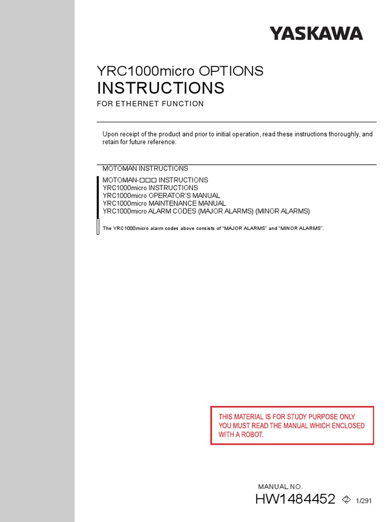 Instructions: YRC1000micro OPTIONS | PDF | File Transfer Protocol | Computer Network