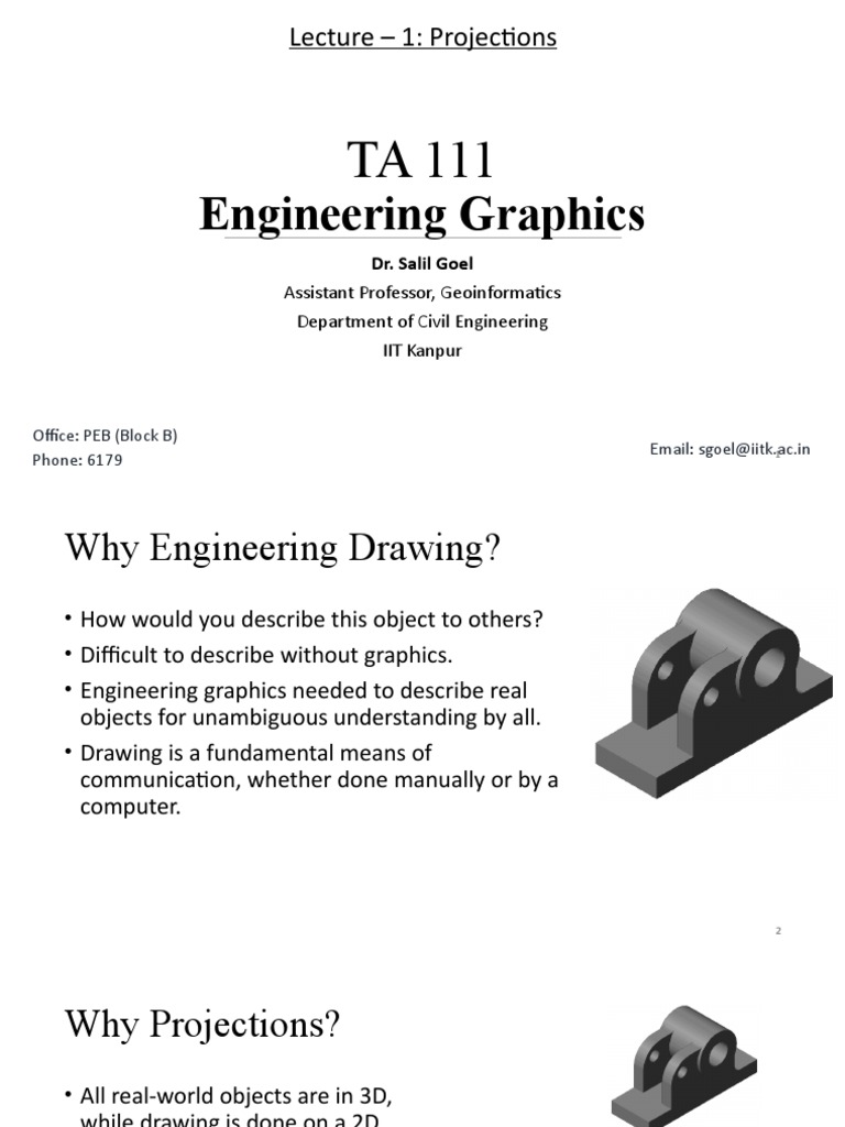 Engineering Graphics: Lecture - 1: Projections | PDF | Computer Graphics | Image Processing