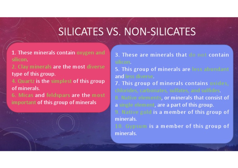 Comparing Silicate and Non-Silicate Minerals: Key Differences in ...