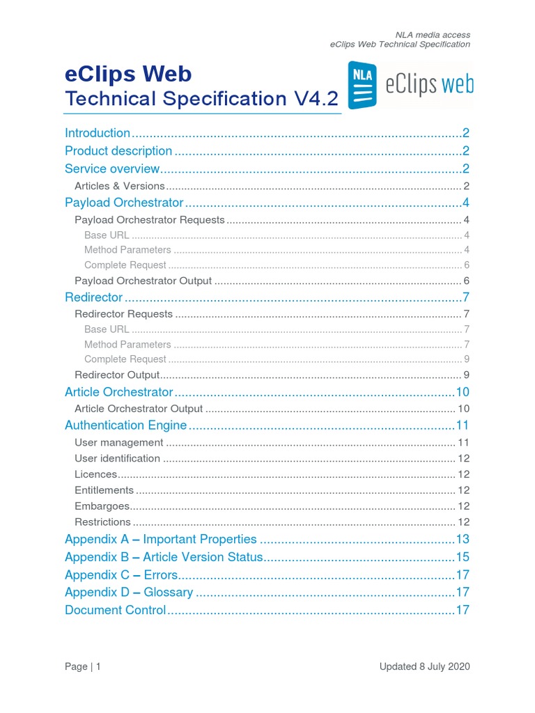 Eclips Web Technical Specification v4.2 | PDF | World Wide Web | Internet & Web