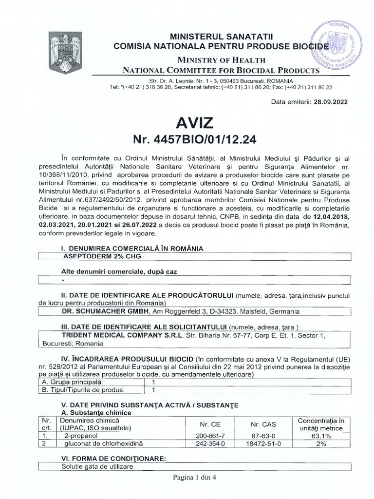 Aviz Aseptoderm 2% CHG 2022 | PDF