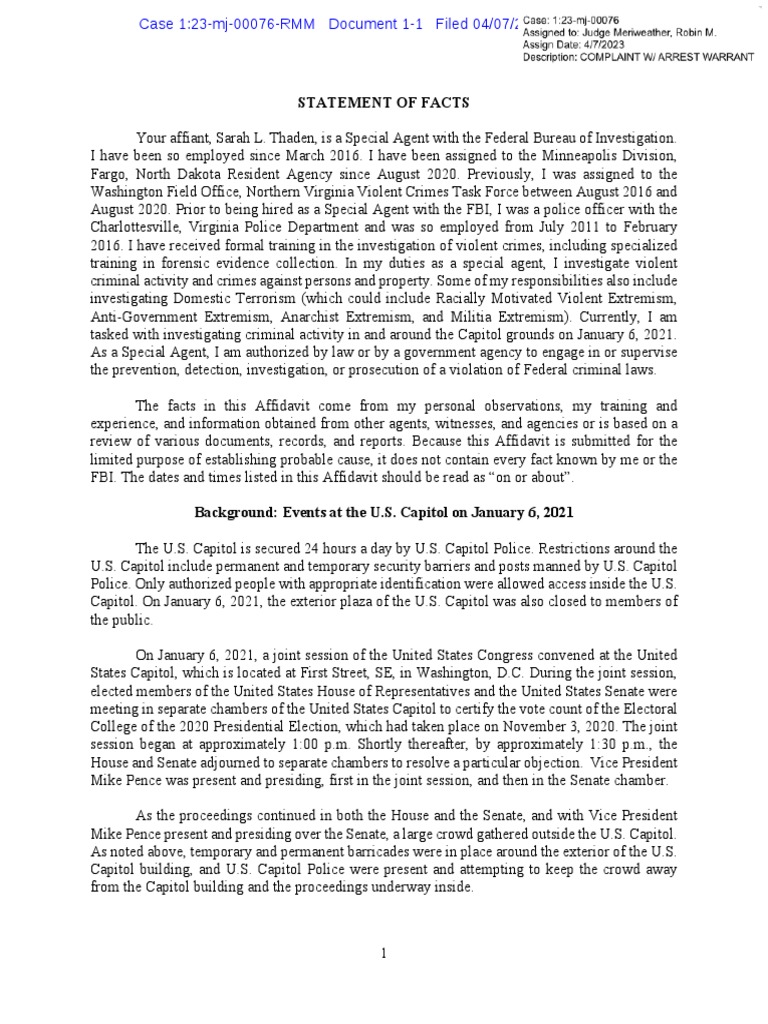 Rockne Earles Charging Documents | PDF | United States Capitol | United ...