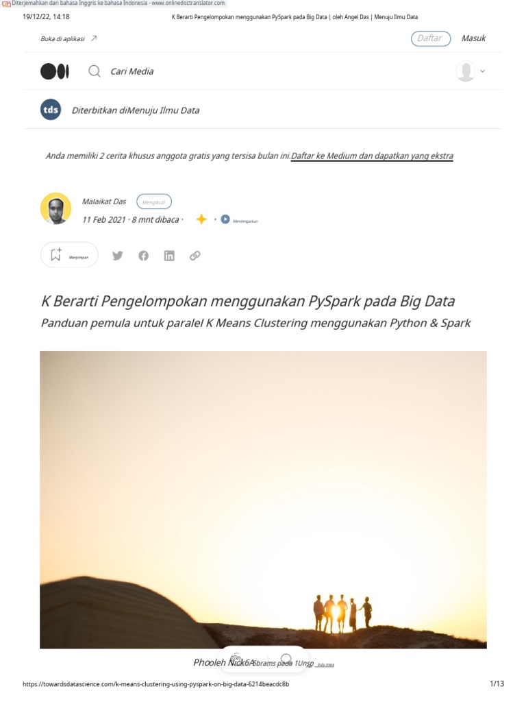 K Means Clustering Using PySpark On Big Data - by Angel Das - Towards Data Science - En.id | PDF ...