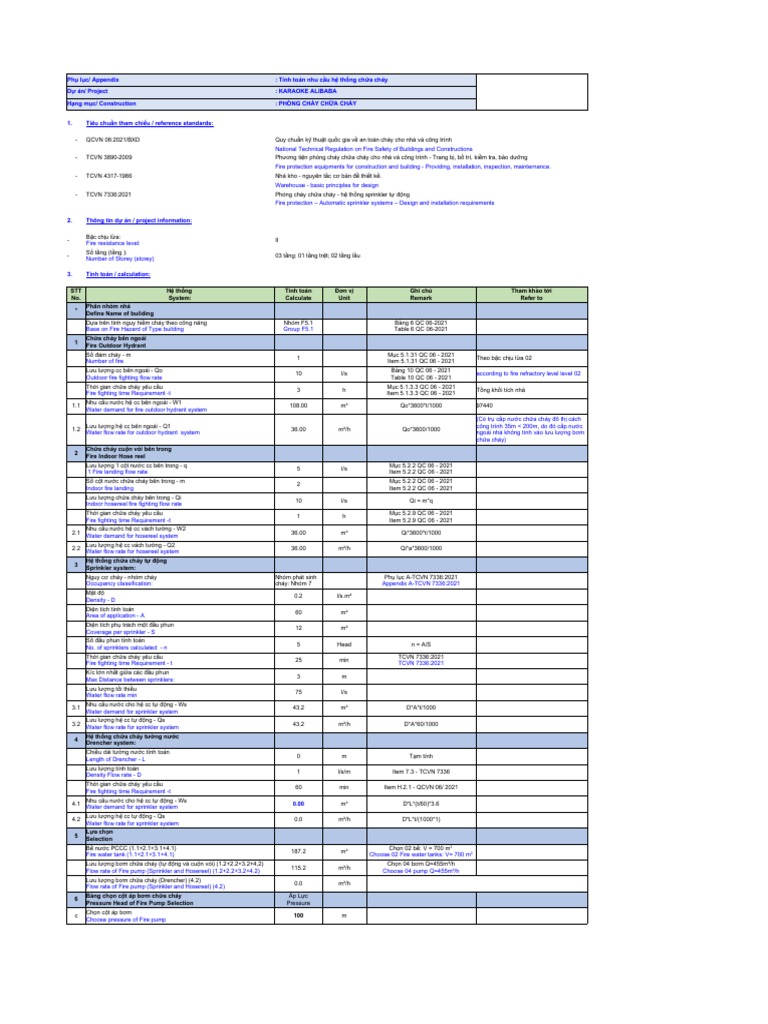 THUYẾT MINH TÍNH TOÁN Q, H THEO 7336.2021 | PDF