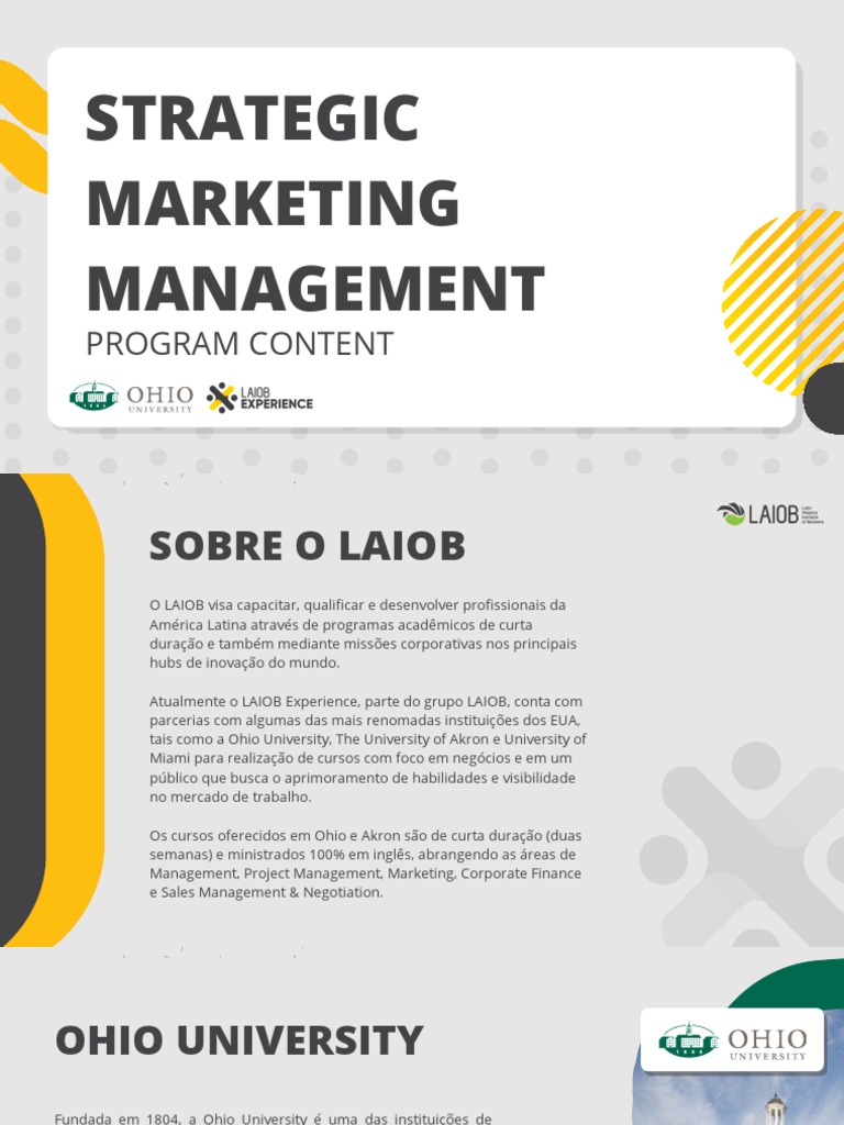 Strategic Marketing Management Program at Ohio University | PDF ...