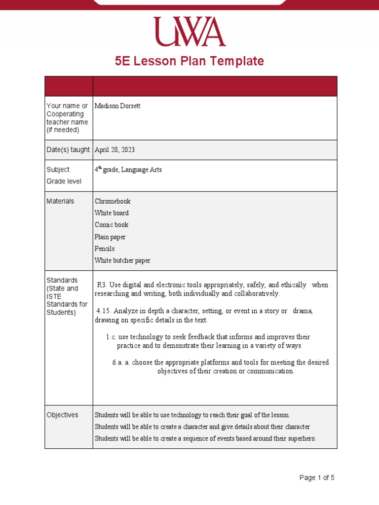 Technology Lesson Plan | PDF | Lesson Plan | Learning