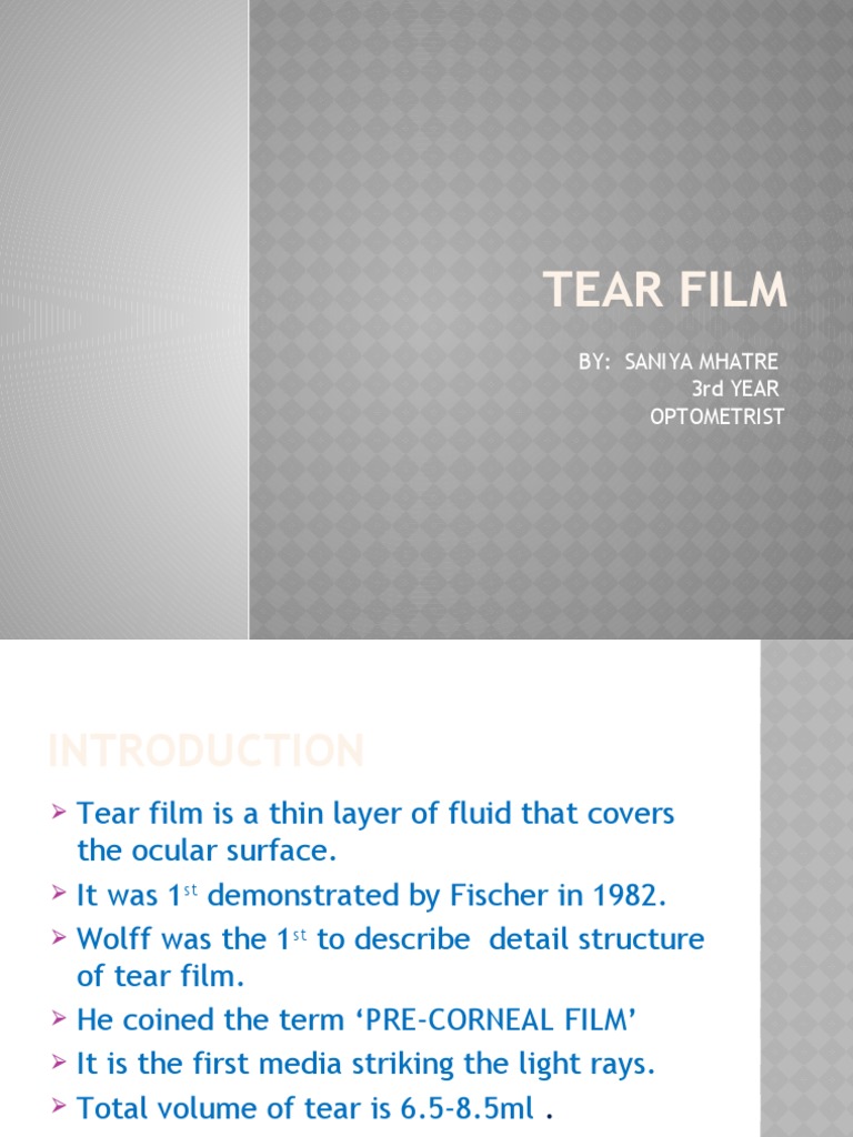 Tear Film | PDF | Human Eye | Ophthalmology