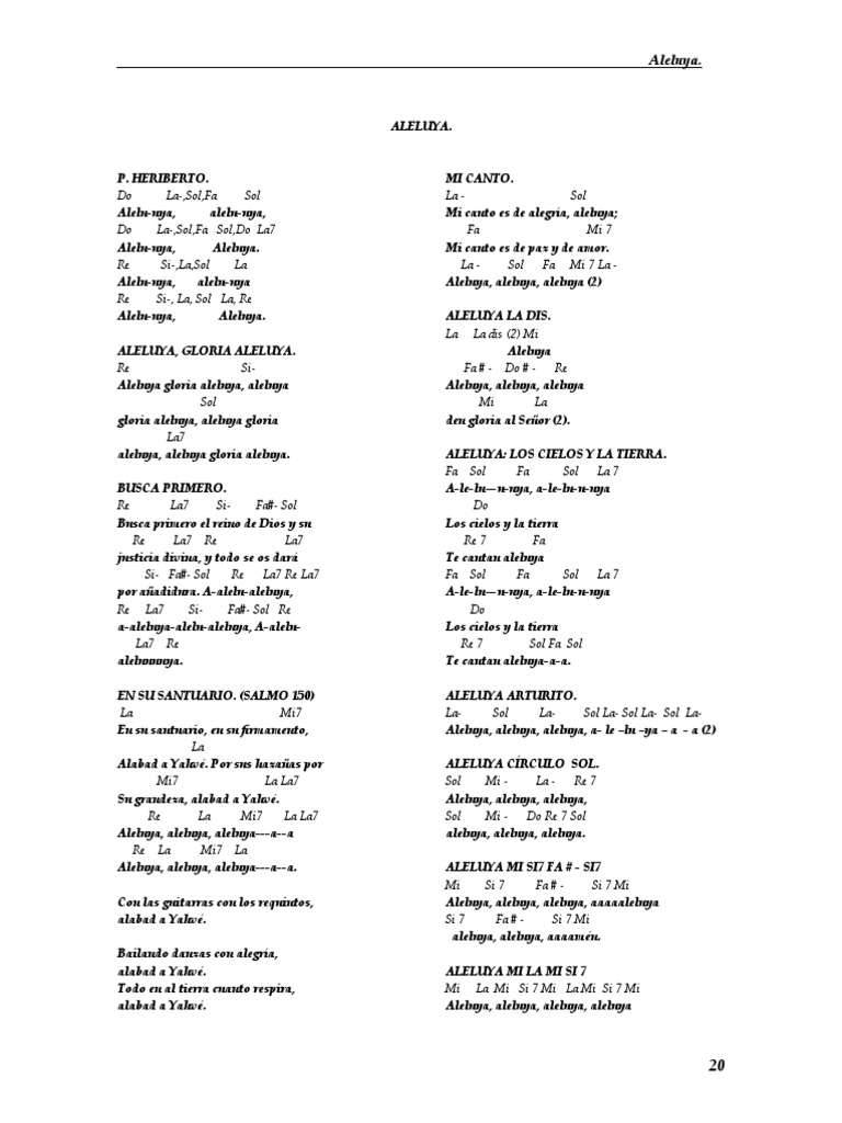 ALELUYA | PDF | Himnos Cristianos | Contenido bíblico