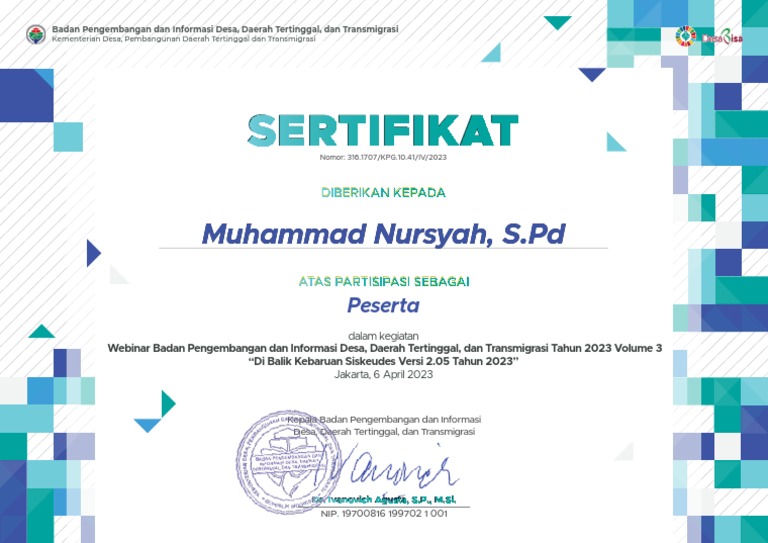 Sertifikat-Webinar-BPI-23.3_-_316.1707-KPG.10.41-IV-2023 | PDF