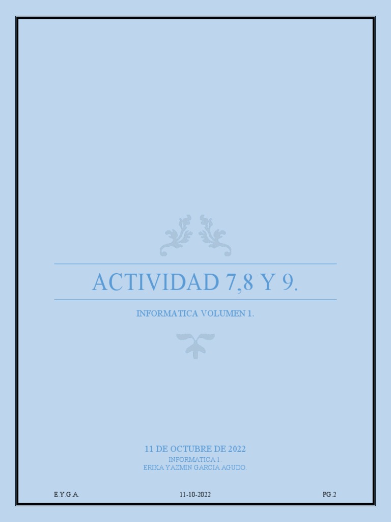 Actividad 7,8 Y 9.: Informatica Volumen 1 | PDF | Microsoft Windows | Archivo de computadora