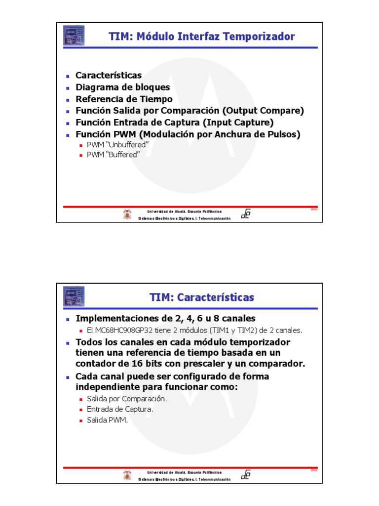TIM: Módulo Interfaz Temporizador: PWM "Unbuffered" PWM "Buffered ...