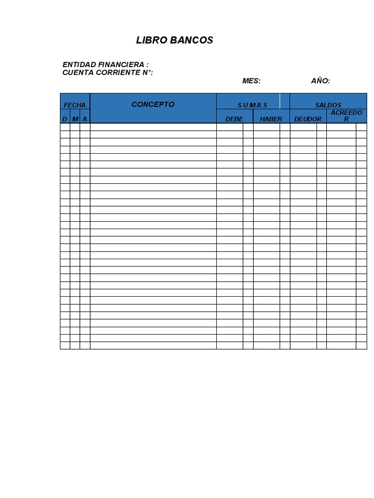 Formato de Libro Bancos | PDF | Economía Financiera | Dinero