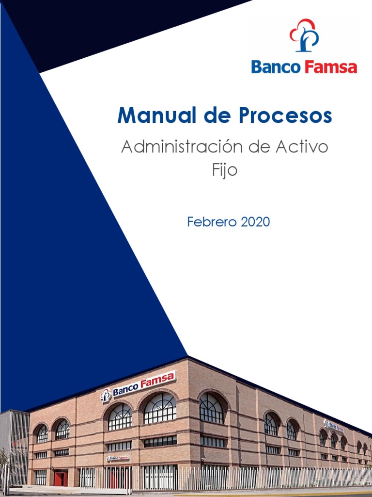 Manual de Procesos: Administración de Activo Fijo | PDF | Depreciación ...