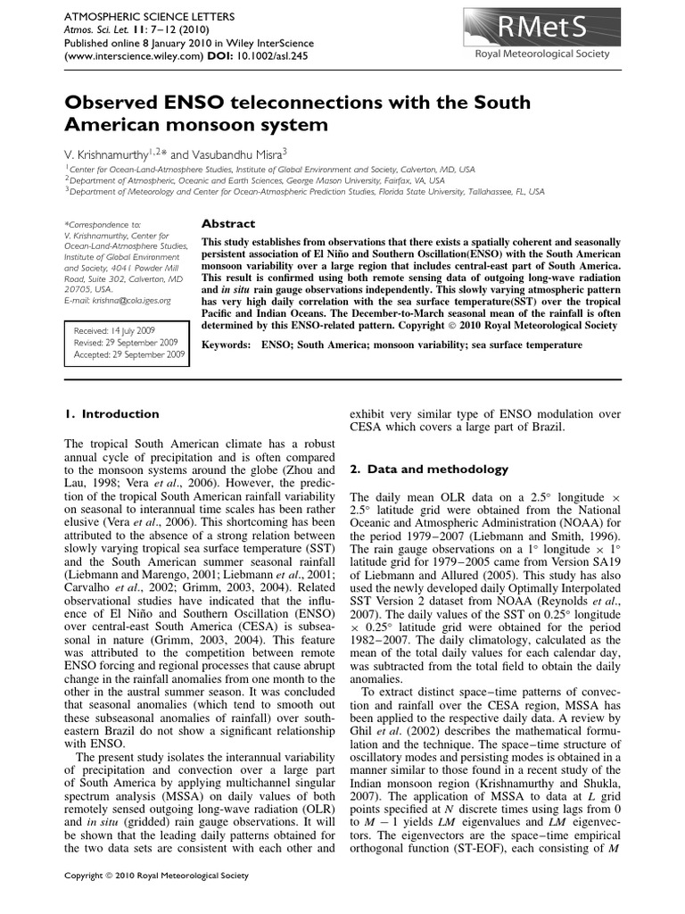 Krishnamurthy Et Al-2010-Atmospheric Science Letters | Download Free ...