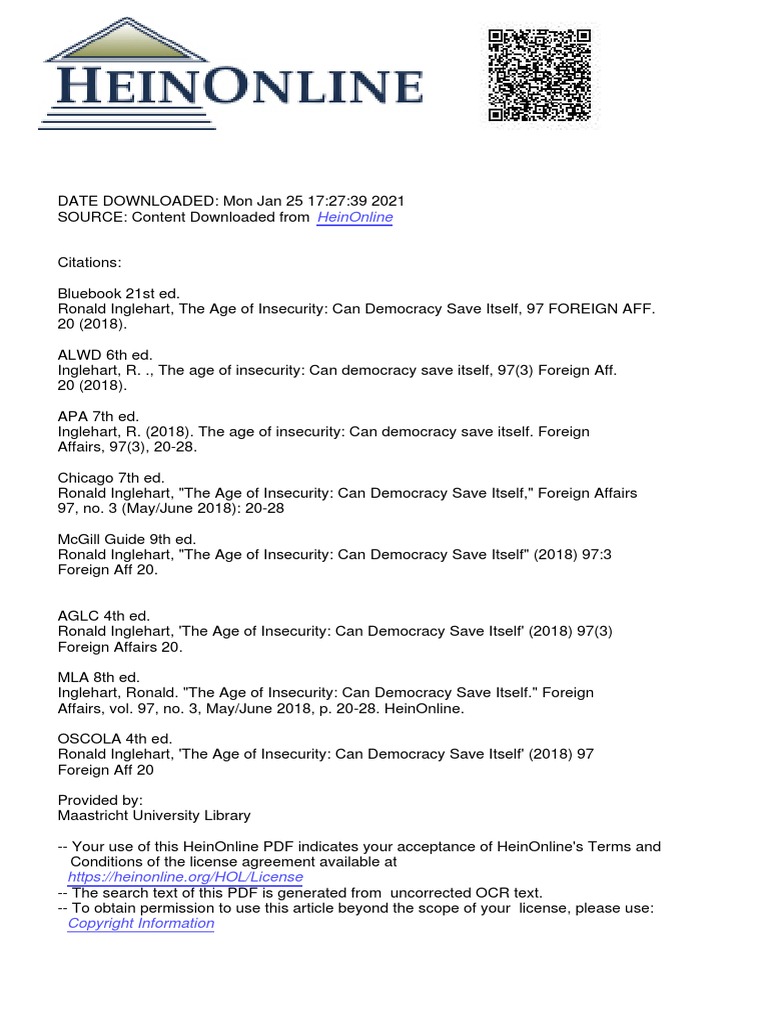 Inglehart - The Age of Insecurity | PDF | Economic Inequality ...